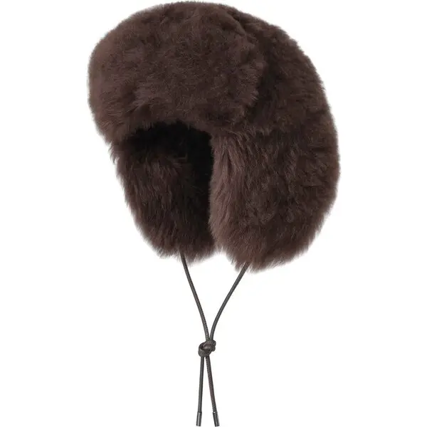 MACKAGE Zorica Genuine Shearling Aviator Hat - Coffee