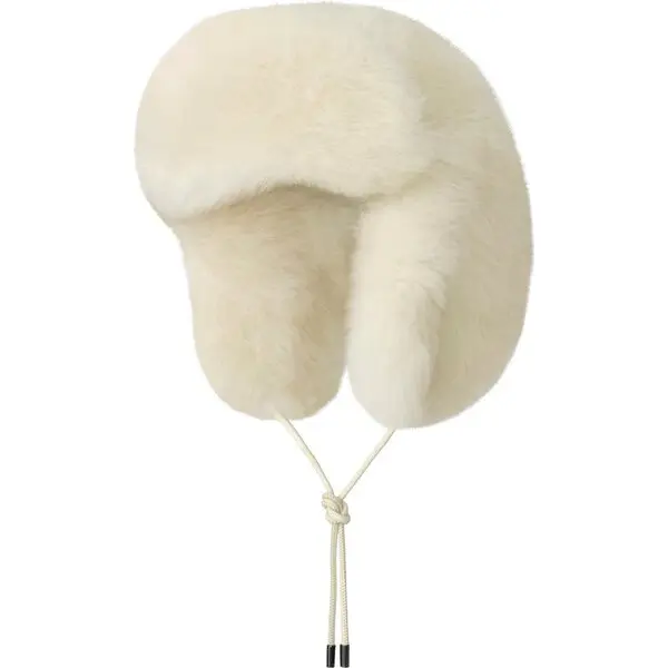 Mackage Zorica Genuine Shearling Aviator Hat - Off White
