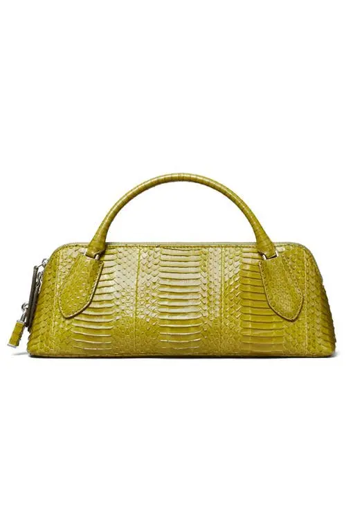 Tory Burch Lock Snake Top Handle Leather Bag
