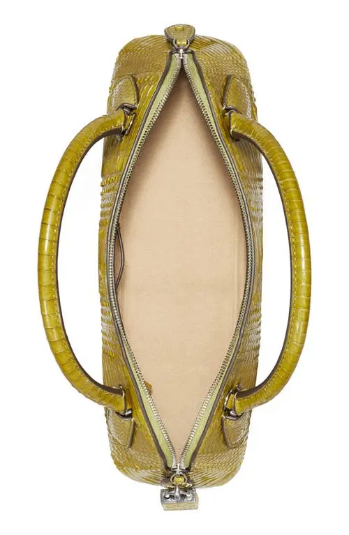 Tory Burch Lock Snake Top Handle Leather Bag
