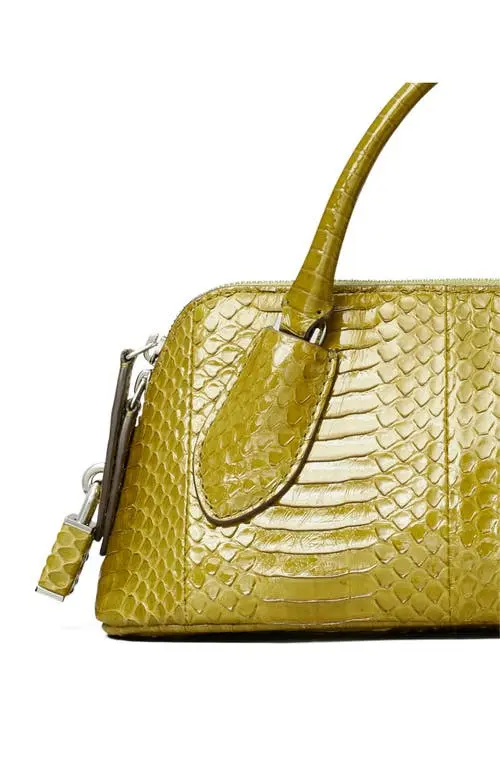 Tory Burch Lock Snake Top Handle Leather Bag