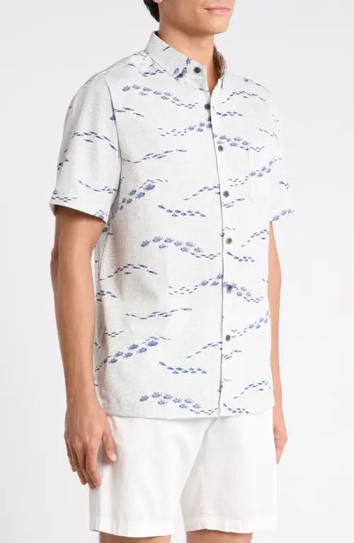 KAHALA Sea Breeze Short Sleeve Button-down Shirt - Natural