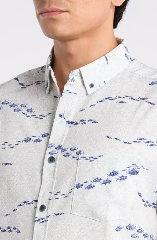 KAHALA Sea Breeze Short Sleeve Button-down Shirt - Natural