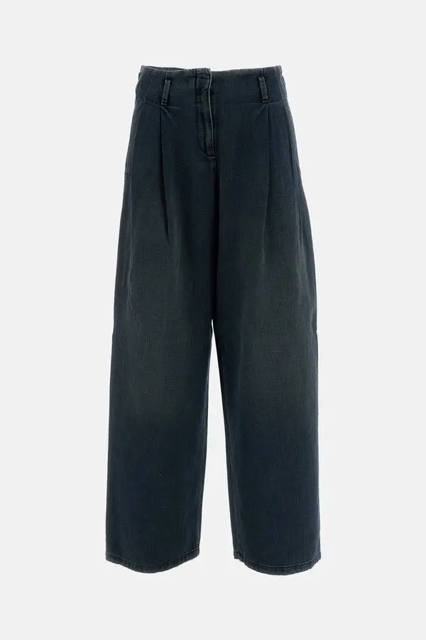 GOLDEN GOOSE Wide Leg Journey Denim Pants - Multicolor