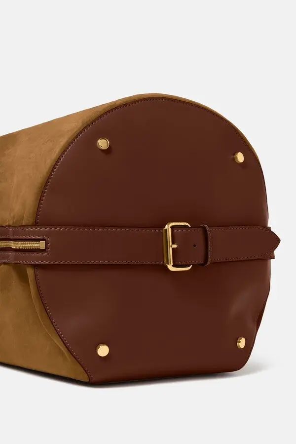 Stella McCartney Appaloosa Soft Bucket Medium Bag Alter Suede &amp; Alter Mat - Multicolor