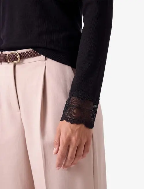Koton Long Sleeve T-shirt With Lace Detail