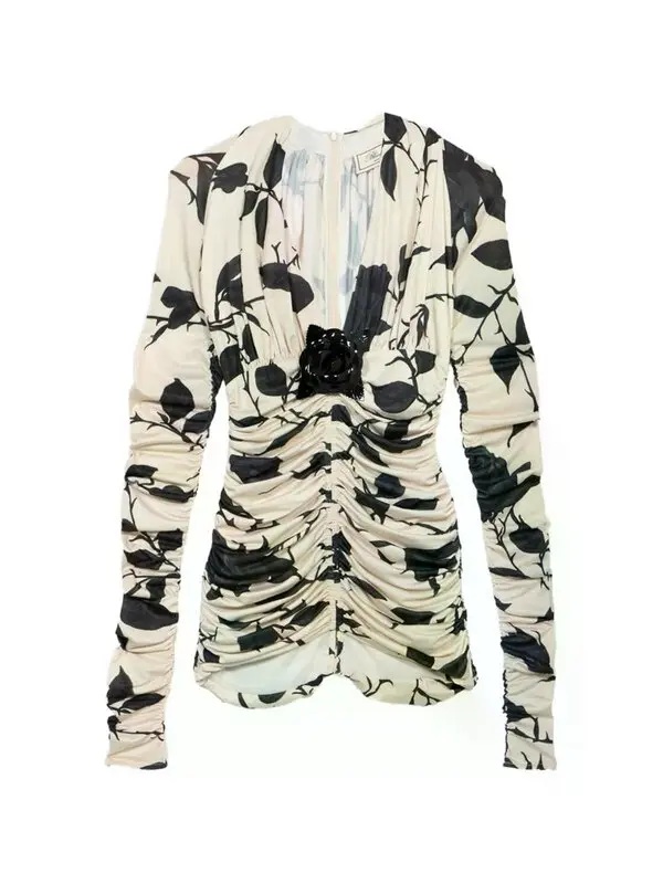 BLUMARINE Floral-print Ruched Blouse