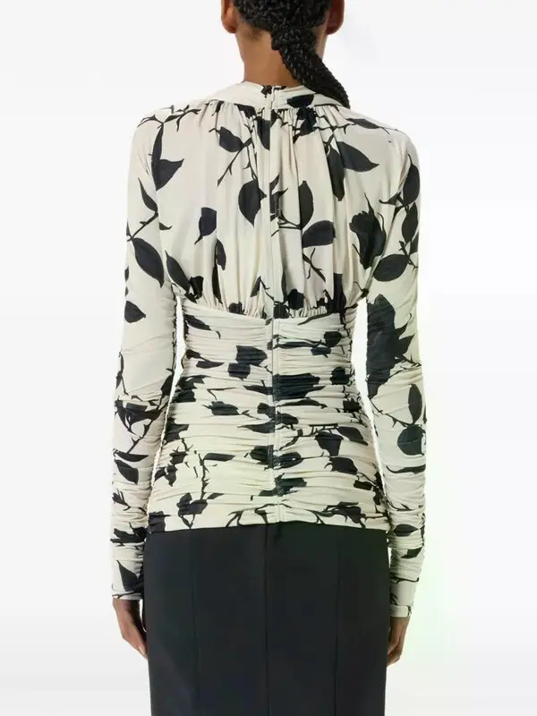 BLUMARINE Floral-print Ruched Blouse