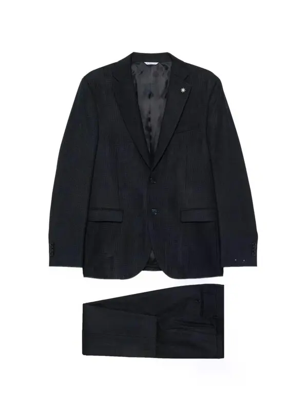 MANUEL RITZ Check-pattern Single-breasted Suit