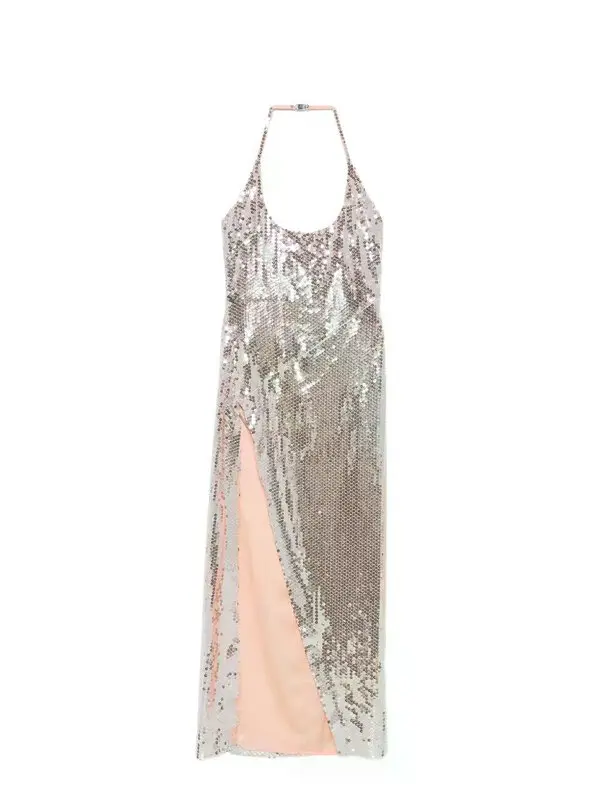 Attico Sequin-embellished Halterneck Dress