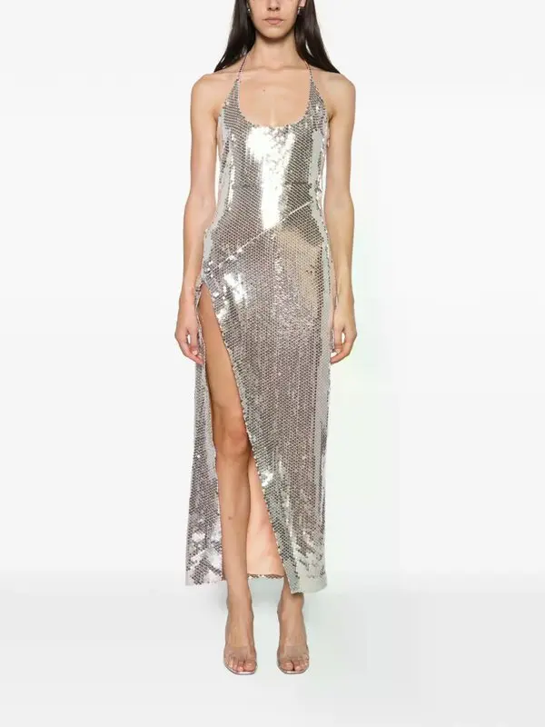 Attico Sequin-embellished Halterneck Dress