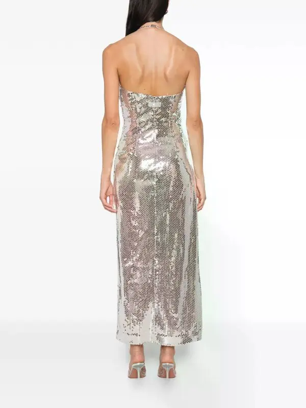 Attico Sequin-embellished Halterneck Dress