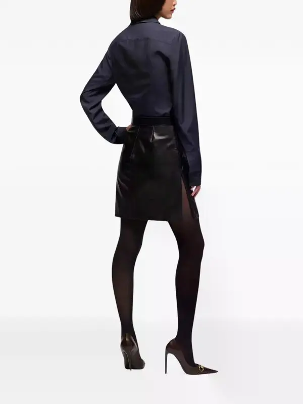 Gucci Side-slit Leather Mini Skirt