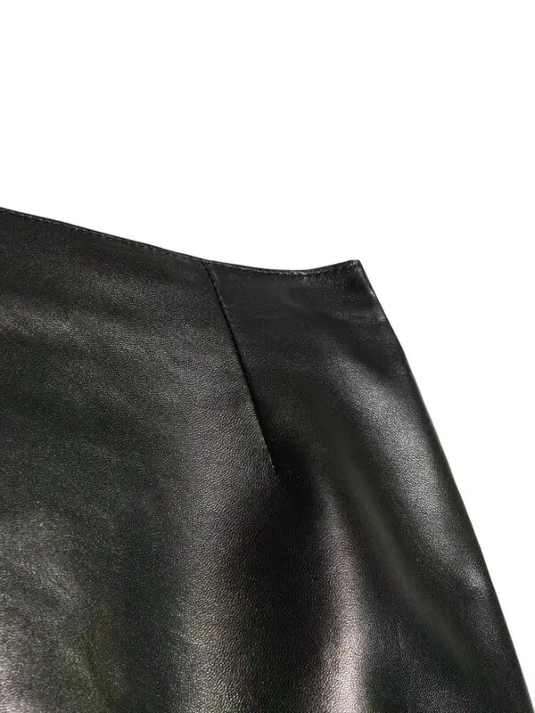Gucci Side-slit Leather Mini Skirt