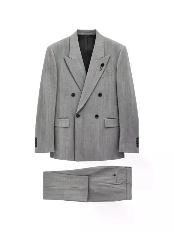 LARDINI Double-breasted Patterned Suit