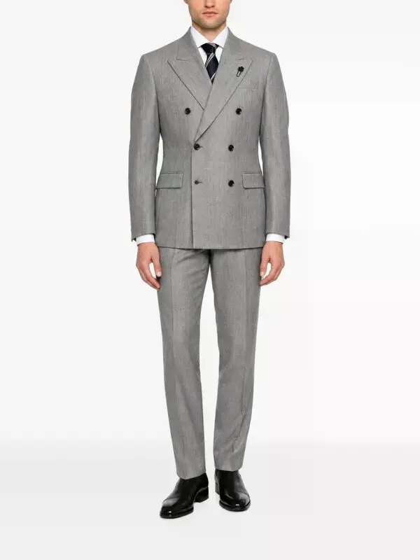 LARDINI Double-breasted Patterned Suit