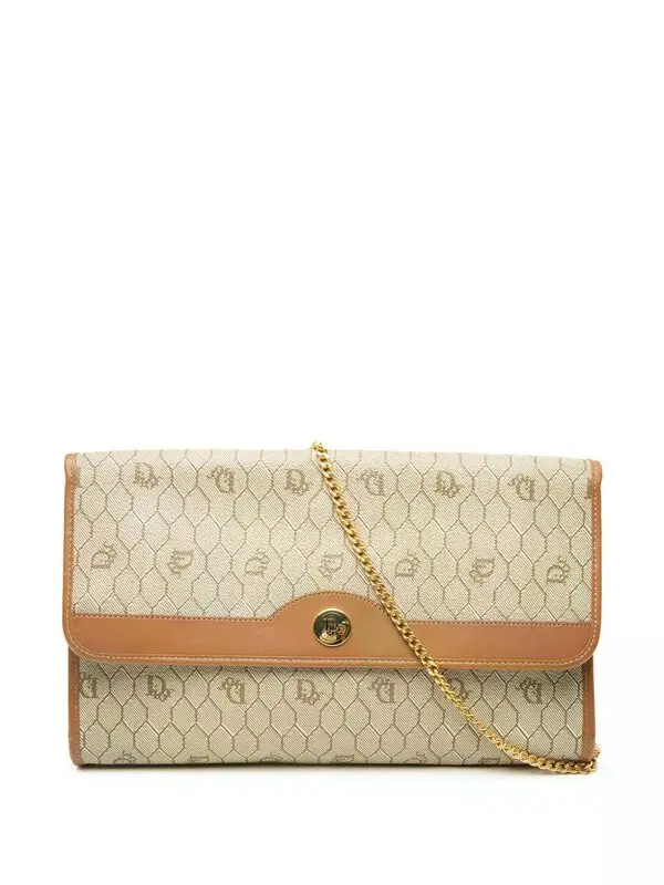 Dior 20th Century Honeycomb Coated Canvas Chain Shoulder Bag