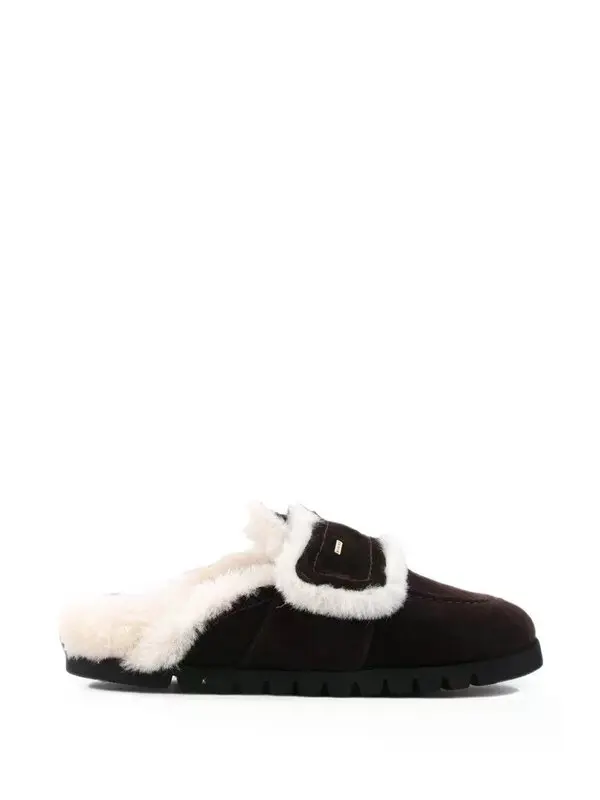 NUBIKK Teddy Furry Slip-on Slippers - Brown