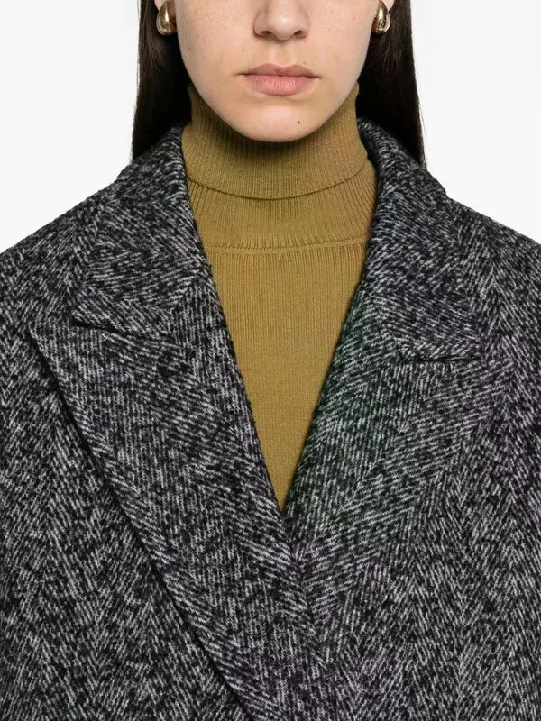 LIBERADD Herringbone Double-breasted Coat