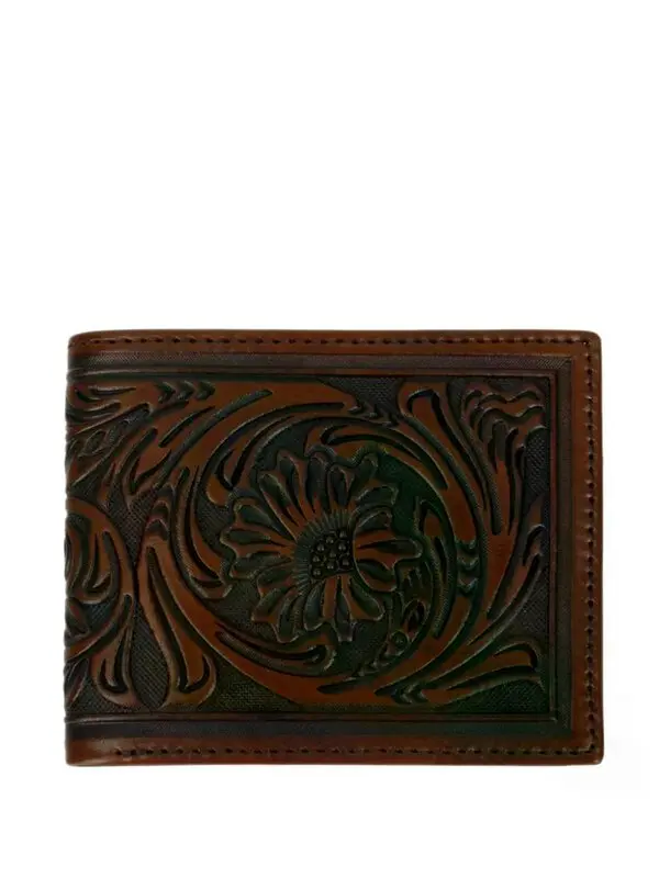 Stetson Floral-embossed Bifold Wallet - Brown