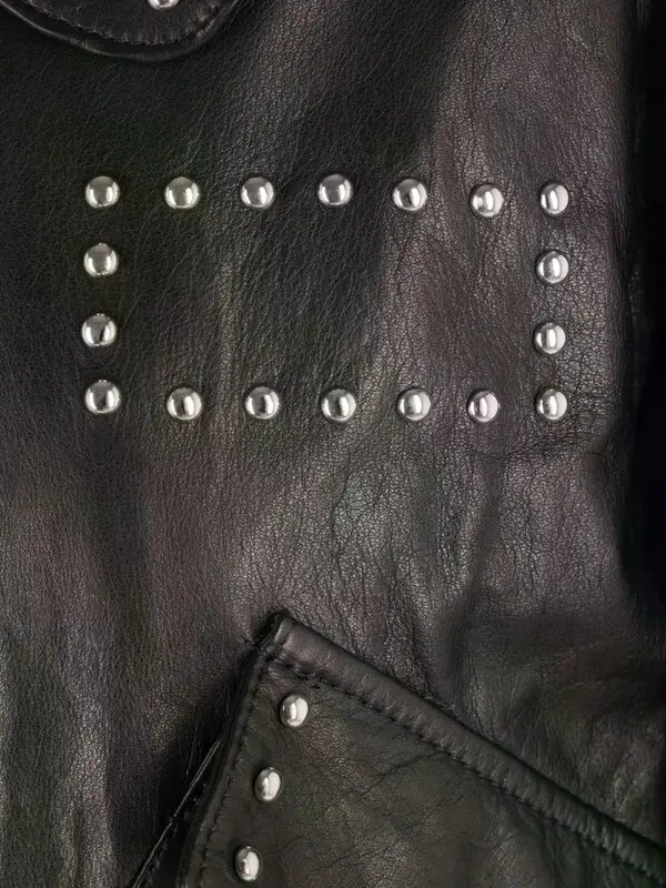 Noir Kei Ninomiya Stud-embellished Leather Jacket
