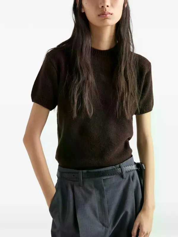 Prada Short-sleeved Cashmere Sweater
