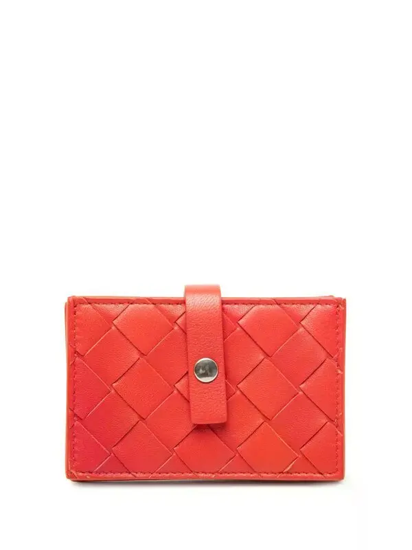 Bottega Veneta 1990-2010 Nappa Intrecciato Card Holder - Red