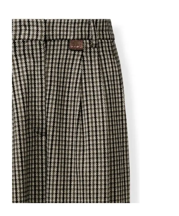 Fabiana Filippi Tailored Straight Leg Houndstooth Trousers