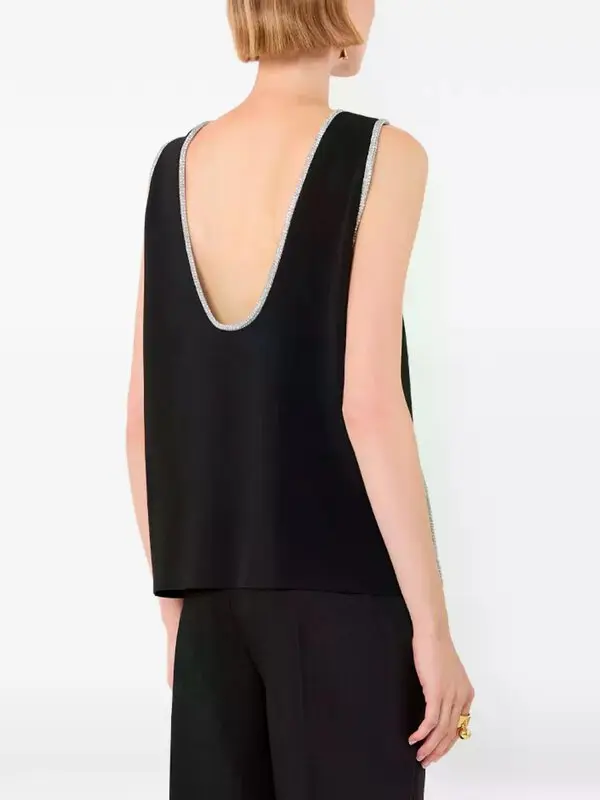 Sportmax Spxafa Crystal-embellished Scoop-back Top