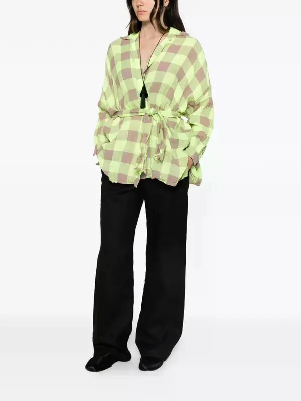 DANIELA GREGIS Check-pattern Belted Shirt