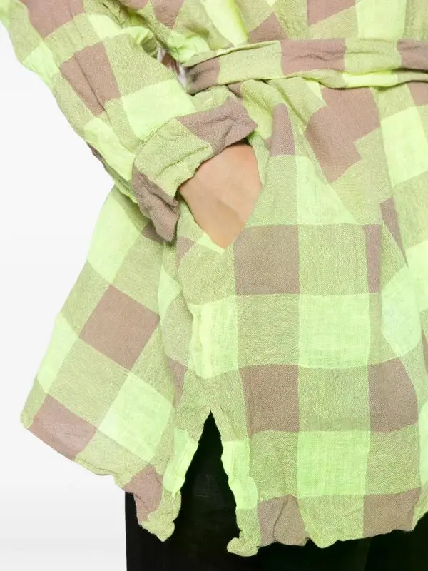 DANIELA GREGIS Check-pattern Belted Shirt