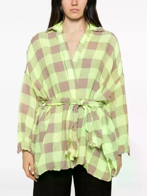 DANIELA GREGIS Check-pattern Belted Shirt