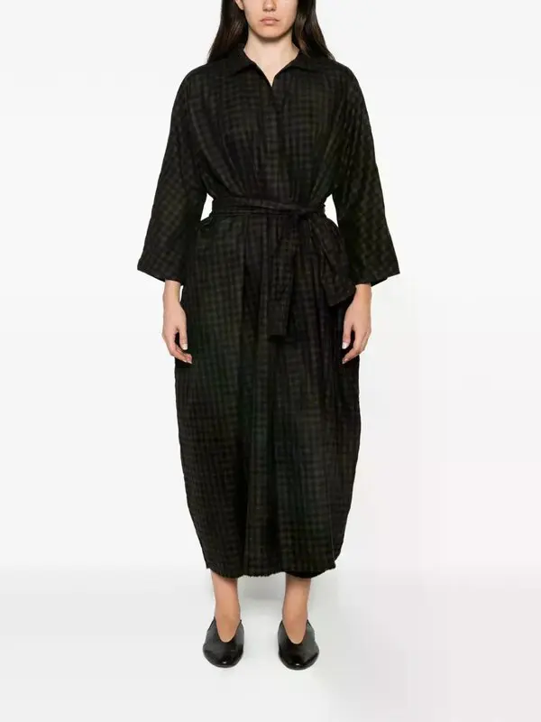 DANIELA GREGIS Check-pattern Belted Dress
