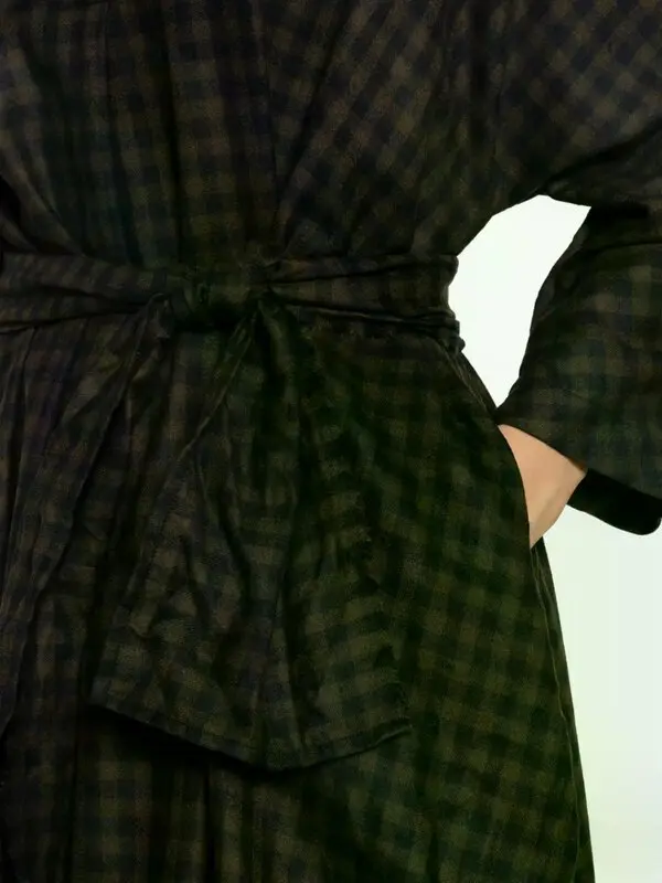 DANIELA GREGIS Check-pattern Belted Dress