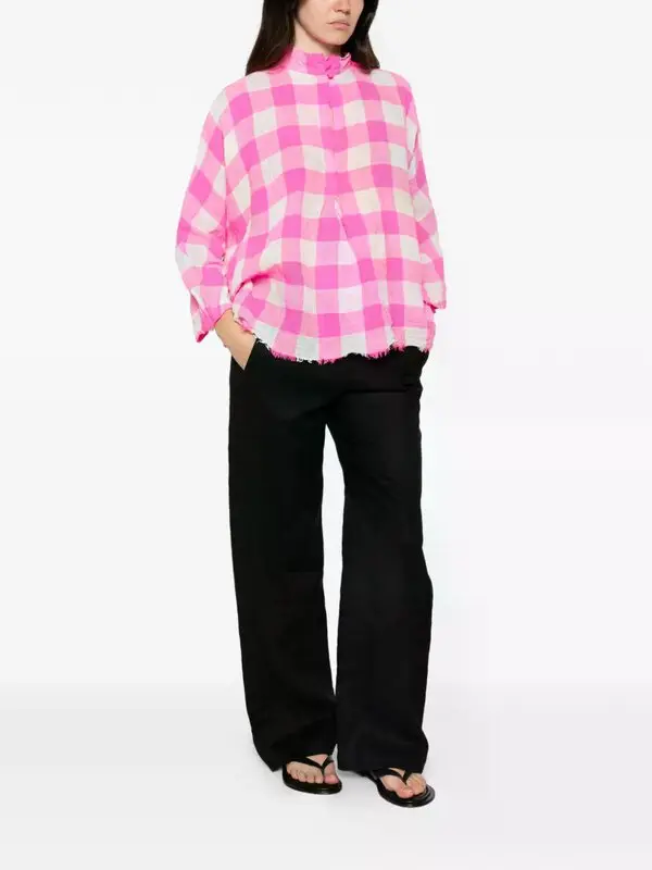 DANIELA GREGIS Check-pattern Frayed Shirt