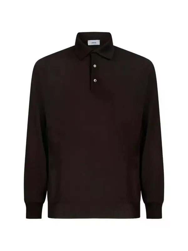 LARDINI Fine-knit Wool Polo Shirt
