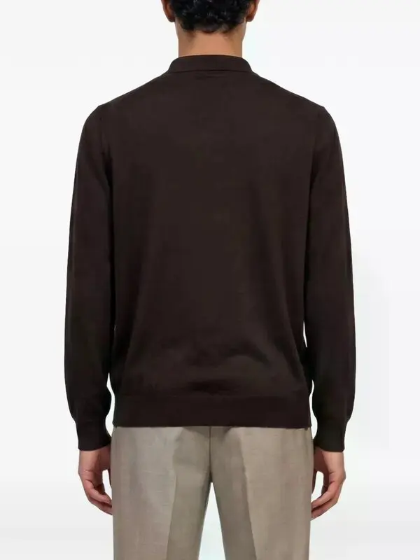 LARDINI Fine-knit Wool Polo Shirt