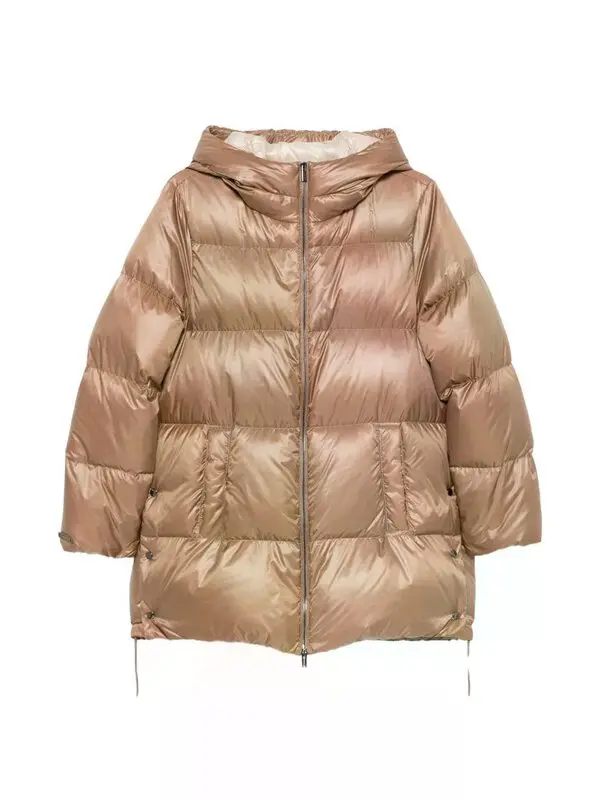 Peserico Quilted Hooded Coat - Neutrals