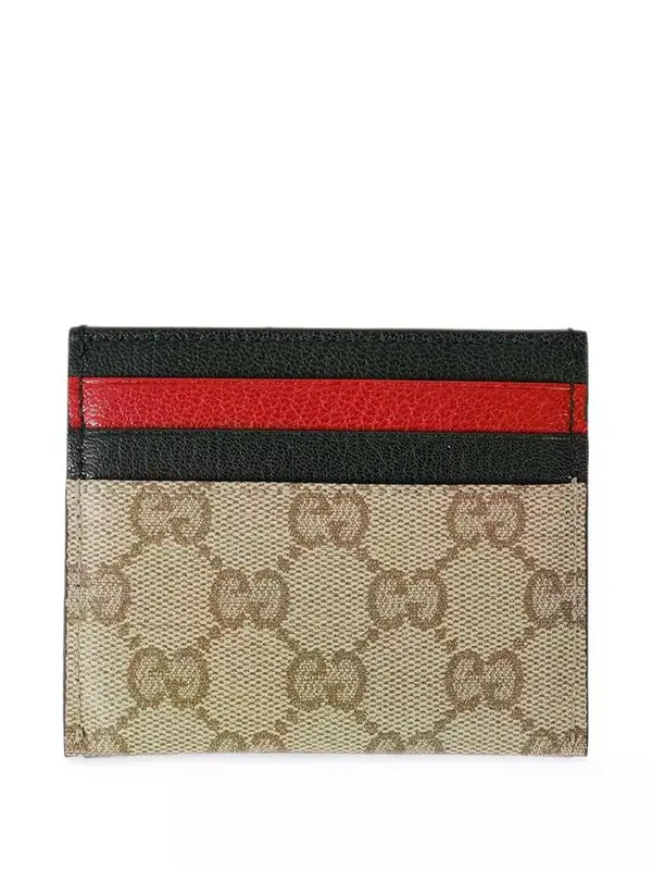 Gucci Gg Supreme Leather-trim Card Holder