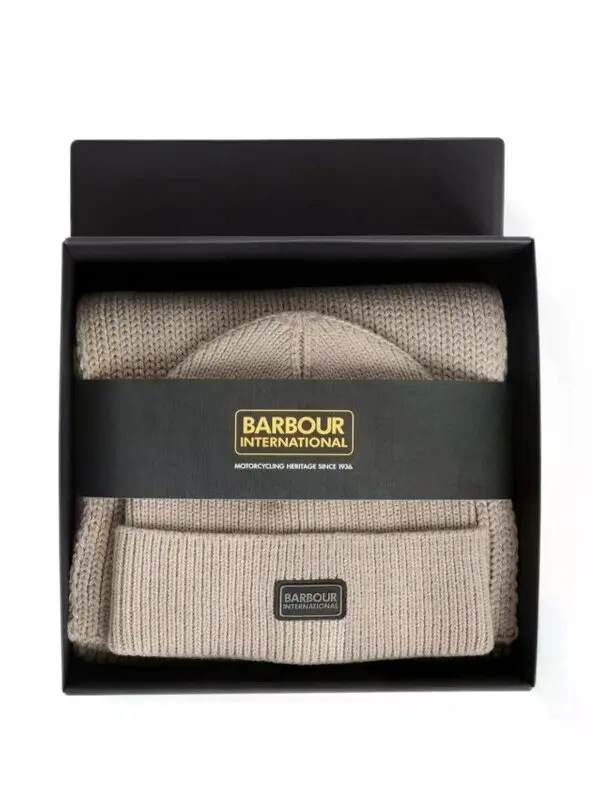Barbour Sweeper Legacy Ribbed-knit Beanie Hat And Scarf Set