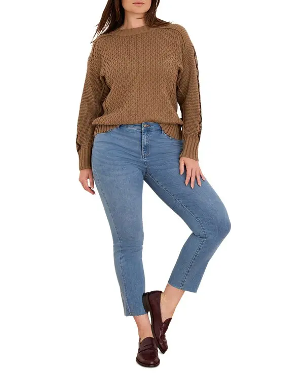 NIC+ZOE Criss Cross Mixed Stitch Sweater