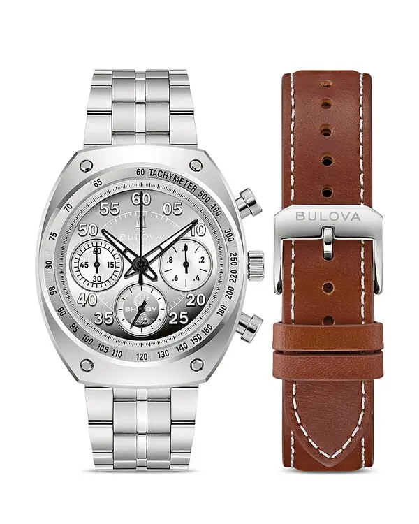 Bulova Limited Edition 50th Anniversary Shelby Chronograph Watch, 40.5mm - Silver