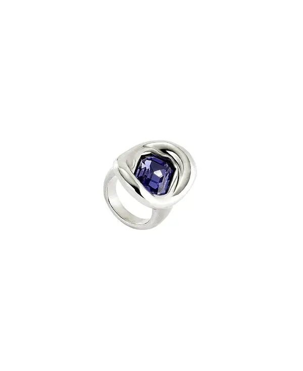 UNODE50 Sterling -plated Ring With Purple Crystal