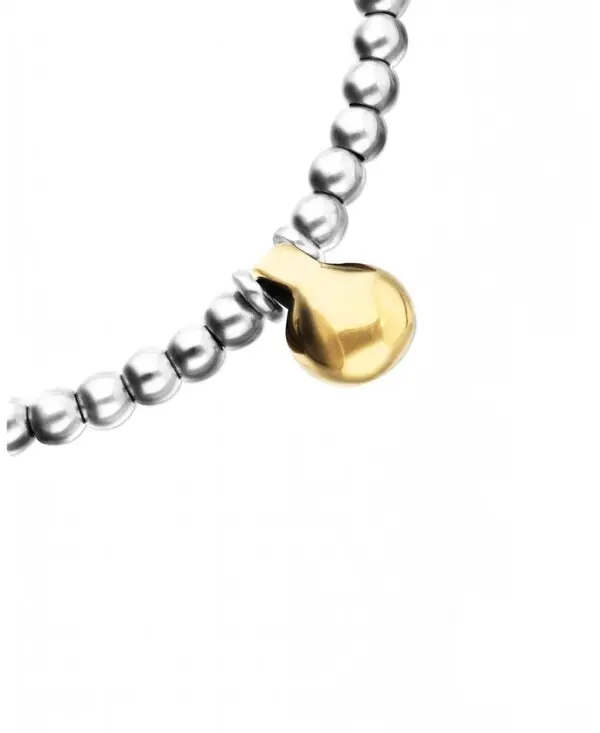 UNODE50 Necklace Of Medium Spheres Plated In Sterling Silver And Large Dial Plated