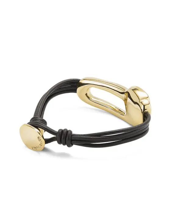 UNODE50 Leather Bracelet With Black Details