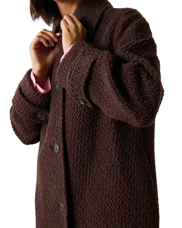 Whistles Wool Blend Boucle Car Coat