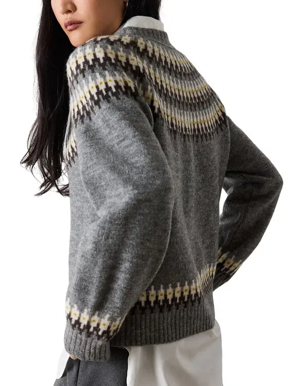WHISTLES Fair Isle Round Neck Sweater