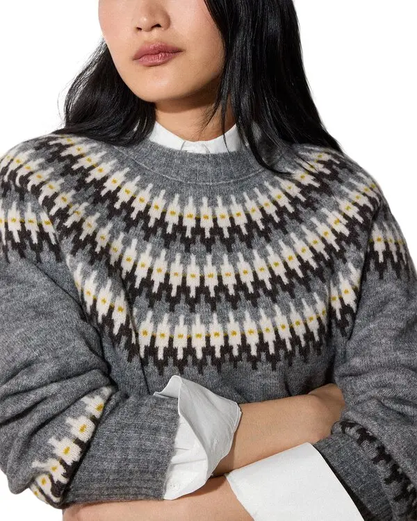 WHISTLES Fair Isle Round Neck Sweater