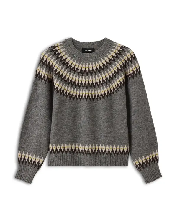 WHISTLES Fair Isle Round Neck Sweater