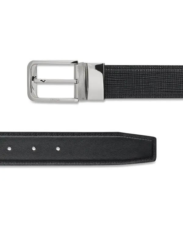 Zegna Reversible Engraved Leather Belt